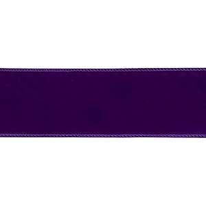 WR 63-5032 Holiday Velvet Wired Edge Ribbon 2.5" x 10 Yards for DIY Crafting, Gift Wrapping, Home Decor (Purple)