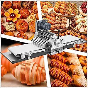 INTSUPERMAI Dough Sheeter Reversible Commercial Dough Roller Machine 70.9"×19.7" Belt Fondant Sheeter Flattener Pastry Pizza Noodle Press Machine Two-way Rollers 110V