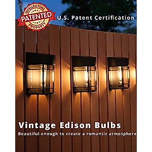 DOESLAG Solar Fence Lights, 8 Pack Deck Lights Waterproof Solar Outdoor Lights for Garden Fence Post Backyard Decor, Brown