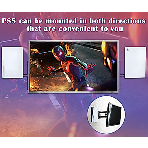 Funturbo PS5 Wall Mount Stand, PS5 Mount on Wall Kit Vertical Stand for PlayStation 5 Original (Disc and Digital) - Not for PS5 Slim