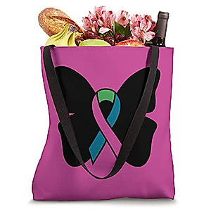 Metastatic Breast Cancer Awareness Ribbon Butterfly Support Tote Bag