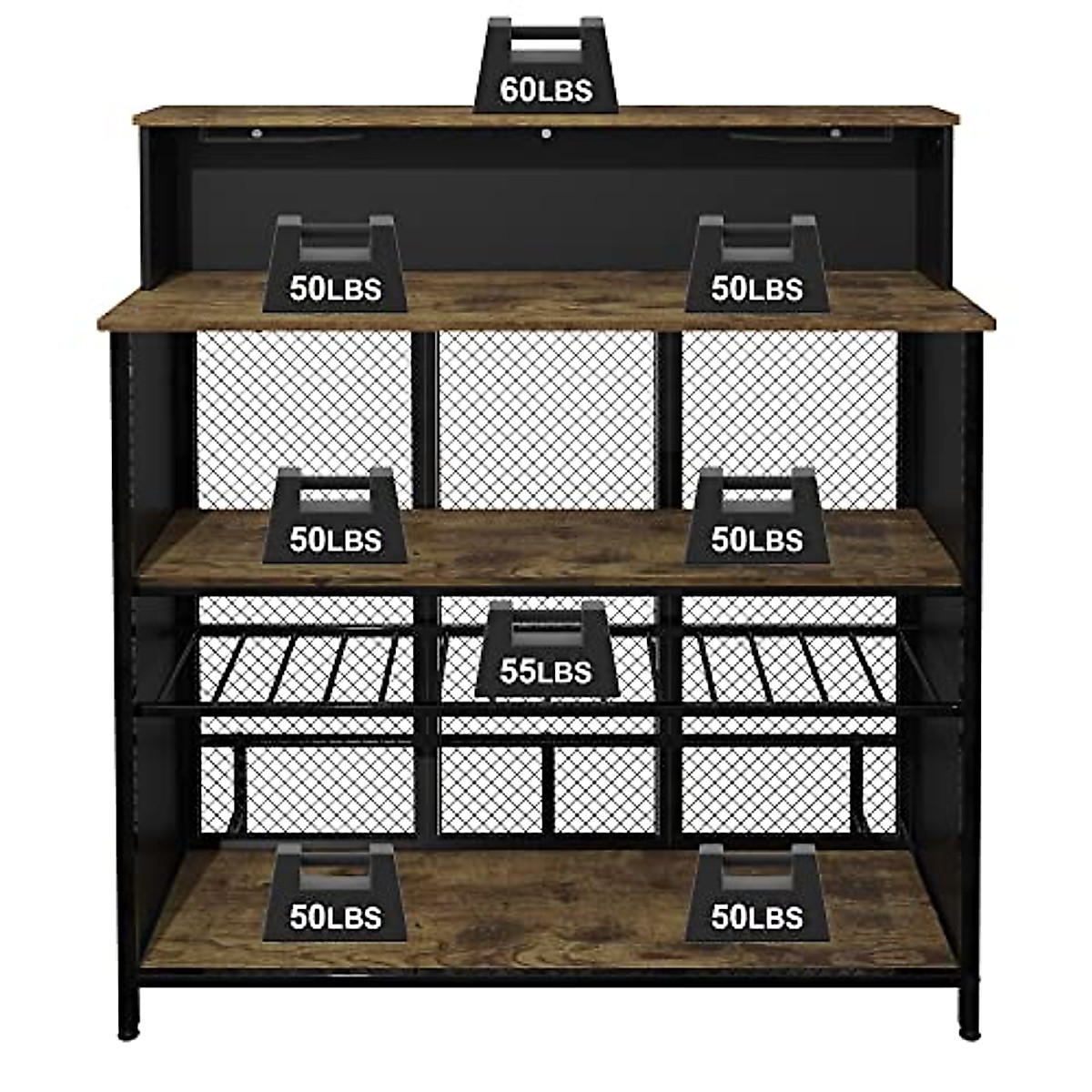 GDLF Home Bar Unit Mini Bar Liquor Bar Table with Storage and Footrest for Home Kitchen Pub (Brown)