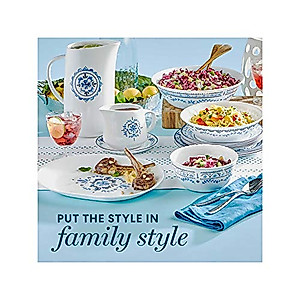 Corelle Coordinates 2-1/2-Qt Large Pitcher, Creamer Pitcher with Handle for Water, Milk, Coffee, Drinks and More, Portofino