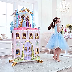 KidKraft Disney Princess Dance & Dream Wooden Dollhouse, Over 4-Feet Tall, Includes Sounds, Spinning Dance Floor and 20 Play Pieces, Gift for Ages 3