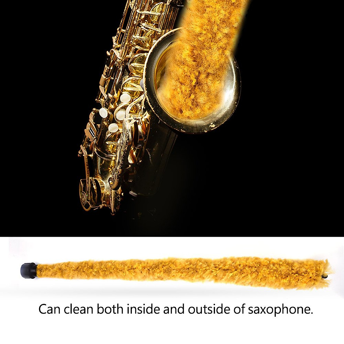 Sax Cleaning Tool, 60cm/23.6inch Tenor Sax Cleaning Brush Flexible Saxophone Pad Saver Cleaner Maintain Care Tool