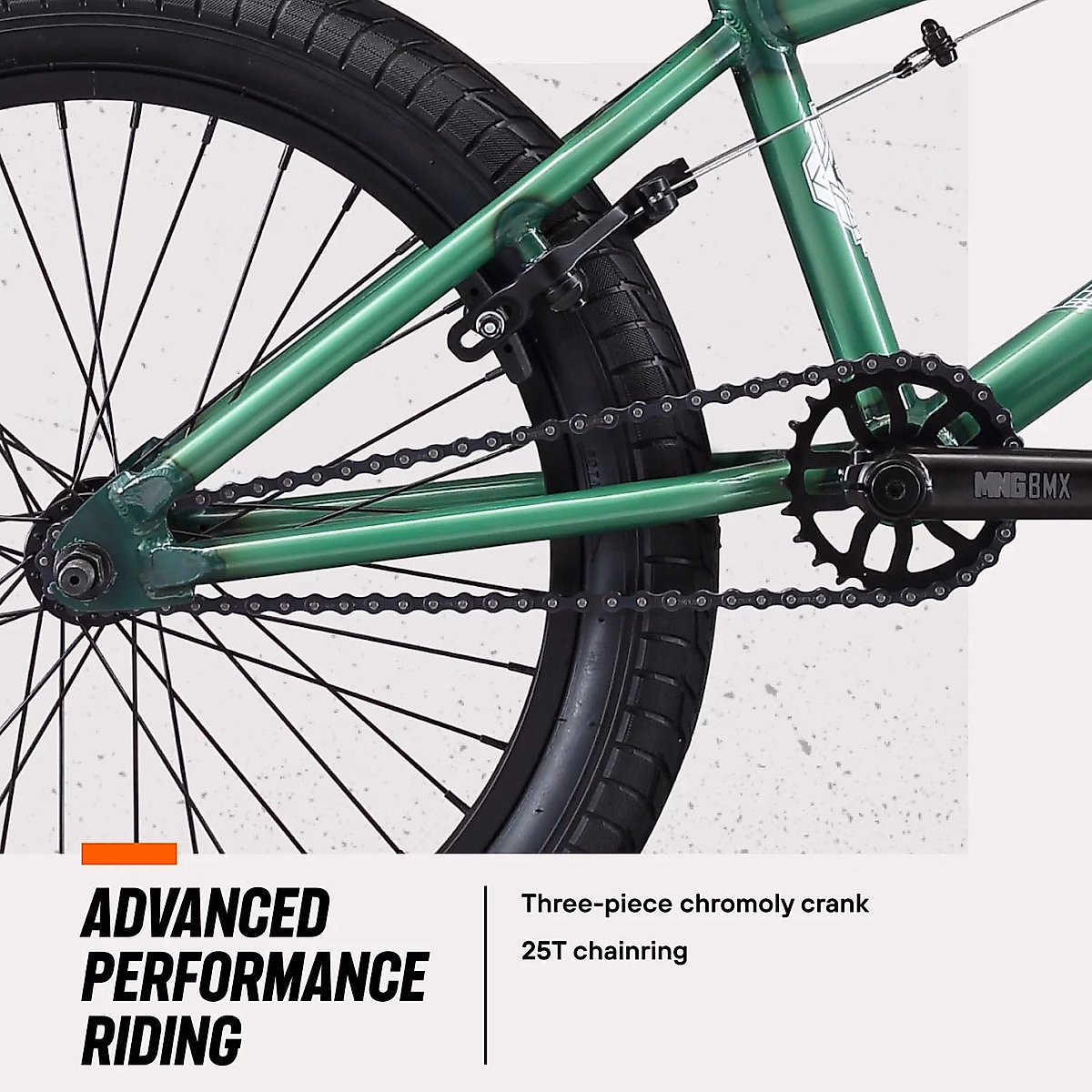 Mongoose Legion L60 Kids Freestyle BMX Bike, Intermediate Rider, Boys and Girls Bikes, 20-Inch Wheels, Hi-Ten Steel Frame, Micro Drive 25x9T BMX Gearing, Green