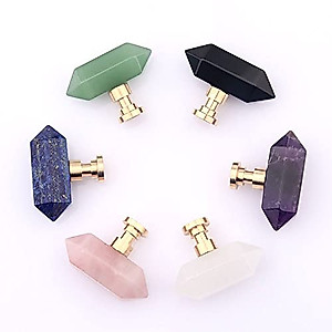 BITACS Crystal Stone Double Pointed Column Single Hole Brass Handle Drawer Wardrobe Wardrobe Door Cabinet Handle Furniture (Color : 3-Pack, Size : As The Picture Shows)