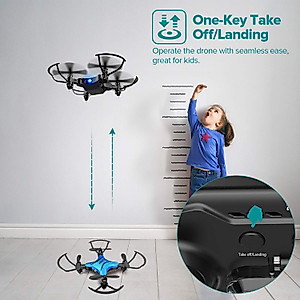 Drone with Camera, DROCON Spacekey 1080P Remote Control Drone for Kids Beginners, FPV Drone App Control, Gravity Control, One-key Return, 2 Batteries, 3 Speed Modes, Foldable Arms,Blue