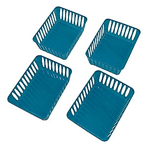 JAVA 10 Piece Assorted Size Organizing Storage Bin Baskets Set (Turquoise)