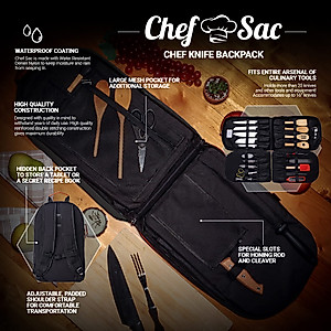 Chef Sac Chef Knife Backpack with 10-Pack Knife Guards Included