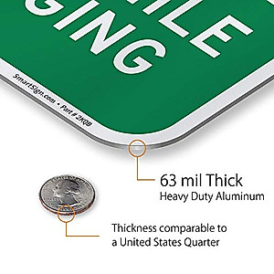 SmartSign 18 x 12 inch “Electric Vehicle Parking - Only While Charging” Metal Sign, 63 mil Aluminum, 3M Laminated Engineer Grade Reflective Material, Green and White