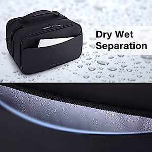 BAGSMART Toiletry Bag for Men, Hanging Travel Toiletry Organizer Large Dopp Kit for Men, Water Resistant Travel Bag Shaving Bag for Toiletries Accessories, Door Room Essentials, Black