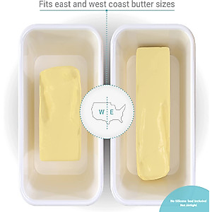 Large Butter Dish with Lid for Countertop, Ceramic Butter Dishes with Lid, White Butter Keeper with a Loose Lid [No Silicone Seal], Butter Container for Refrigerator