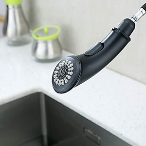 Derengge Single Handle Pullout Kitchen Faucet Without Deck Plate,1 Hole Installation, Meets cUPC NSF 61-9 AB1953, Matte Black Finished,KF-258G-MT