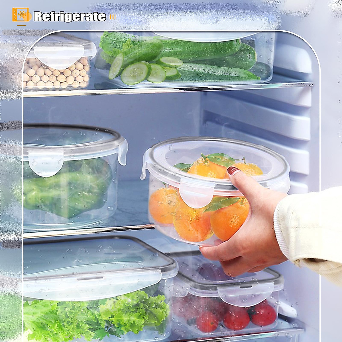 CHANCETSUI 40 Piece Food Storage Containers with Lids for Lunch, Airtight Leak-Proof Plastic Food Containers for Pantry & Kitchen Storage Organization, Stackable Freezer Containers