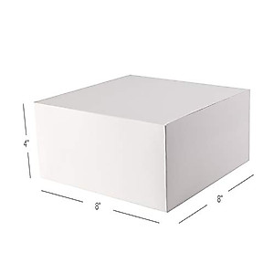 GEFTOL Gift Box 10 Pack 8 x 8 x 4 inches Fold Box Paper Gift Box Bridesmaids Proposal Box for Bridal Birthday Party Christmas (White)
