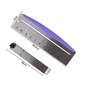 12 Inch Cake Scraper Smoother, Stainless Steel Cake Bench Scraper Decorating Tools for Icing Frosting Cream Edge - Adjustable Kitchen Spatula for Mousse, Cheese, Cream Cake (Purple)