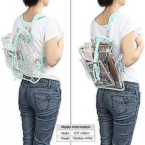 Zicac Summer Clear Backpack Cute Knapsack Satchel Transparent Stadium Approved Backpack (Green)