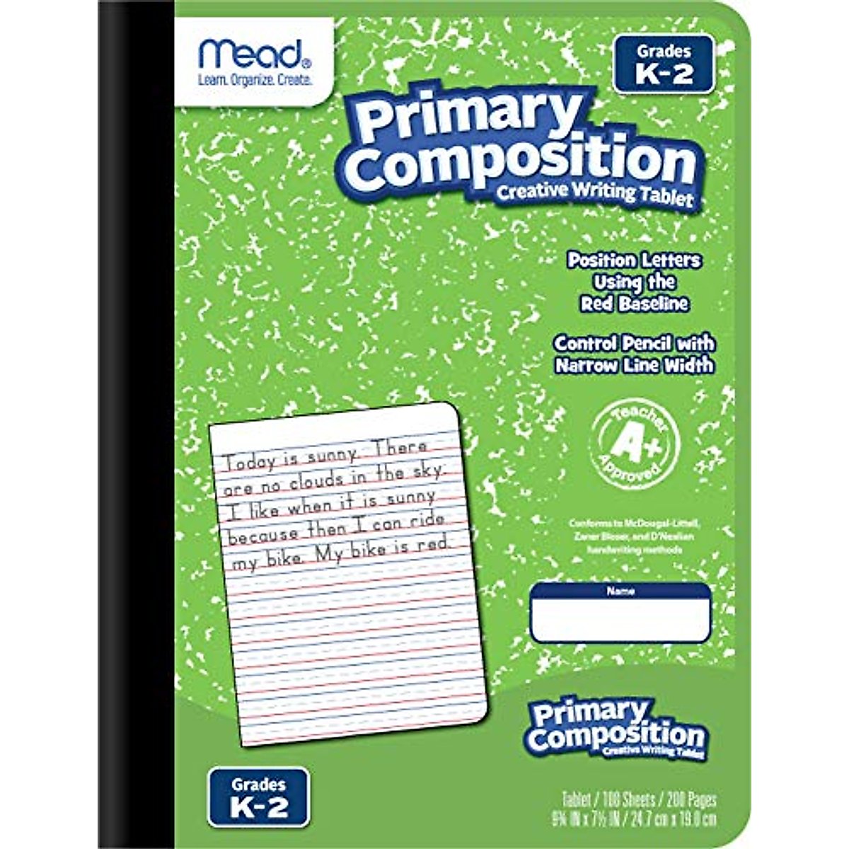 Mead Primary Composition Notebook K-2, 6 Pack Primary Ruled Composition Book, Color May Vary, Grades K-2 Writing Dotted Lined Notebook, 100 Sheets (200 Pages) 489902ELG