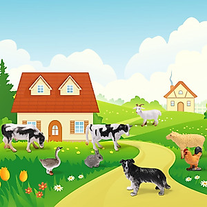 16 Pcs Mini Farm Animal Toys Realistic Plastic Kids Animal Figurines Playset for Kids Birthday Cake Topper Easter Egg Fillers Animal Theme Toys