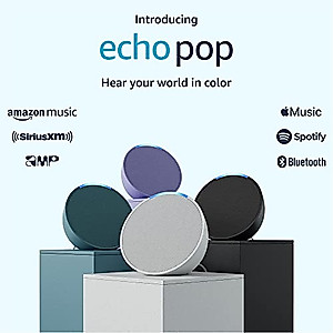 Amazon Echo Pop (newest model), Our smallest Alexa speaker, Fits in any room, Glacier White