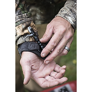 Tru-Fire Smoke Adjustable Archery Compound Bow Release with Foldback Design - Black Wrist Strap