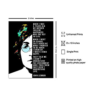 Quote Wall Decor Print - Funny Inspirational 8x10 Home Art for Bedroom, Living Room, Office, Apartment - Unique Gift for 60s, 70s Music Fans