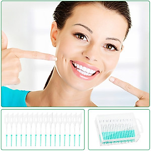 350 Pieces Braces Brush for Cleaner Interdental Brushes Kit Flosser for Braces Dental Braces Cleaner Braces Floss Picks Flossing Head Oral Dental Hygiene Flosser Tooth Cleaning(Basic Colors)