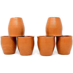 ADHAATA Ceramic Kulhar Kulhad Cups Traditional Indian Tea Chai Coffee Cup 6 OZ (Set of 6pc)