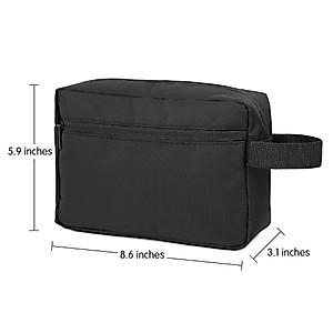 DLEPGM Toiletry Bag for Men and Women, Portable Travel Makeup Bag, Water-resistant Shaving Bags for Toiletries Accessories, Travel Organizer Bags with Divider and Handle(Black)