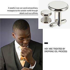 KESYOO 8Pcs Cufflinks for Men Classic French Cufflinks and Studs Set White for Men Tuxedo Business Wedding Shirts