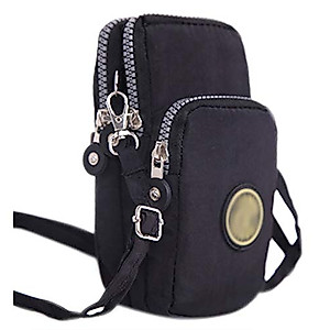 3-Layers Cellphone Pouch Wristlet Purse Waterproof Sports Armband Shoulder Bag Wallet