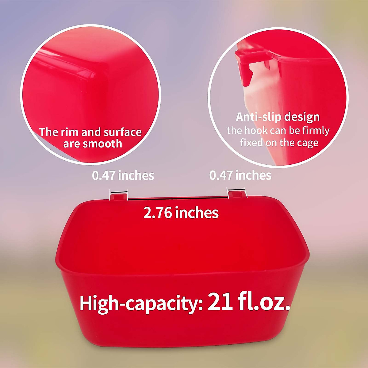 AMZSYLV 26 Pack Rabbit Feeder Waterer Chicken 21 oz Food Water Cage Cups Puppy Cat Hanging Feeding Dish Coop Bowl Watering Container Treats Drinker for Pigeon Bird Bath Basin Hamster Bed