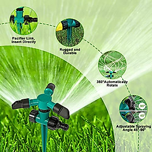 Psinzmk Yard Sprinkler, Lawn Sprinklers for Yard Rotating 360 Degree Covering Large Area, Garden Water Sprinklers System Automatically for Yard, RWG-SH1