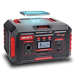 Backcountry Portable Power Stations, 300W, 500W or 1000W - Solar Generator Lithium Backup Battery with Power Outlet, USB, Wireless Charging for Camping and Indoor Home Use