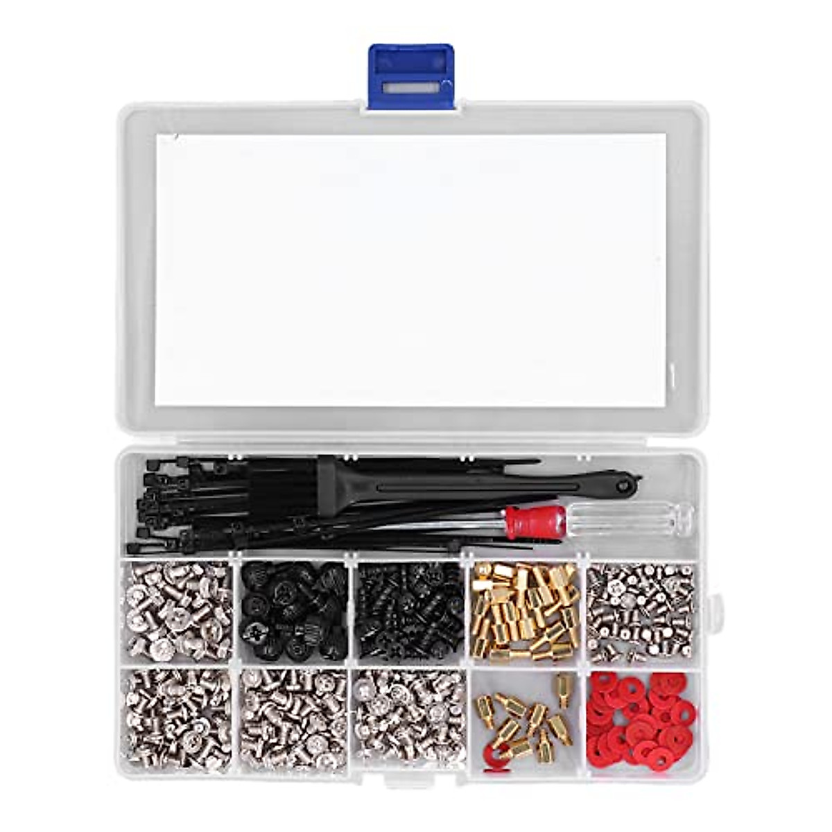 Fafeicy 366 Pcs 10 Types Screw Computer Screw Set Motherboard Standoffs Screwdriver with Screwdriver Brush for Fixed Installation of Computer Case