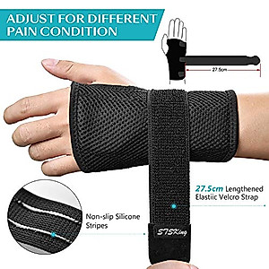BraceFun Wrist Brace for Carpal Tunnel - Adjustable Wrist Support Brace with Splints Right Hand - Hand Support Removable Metal Splint and to Help Night Sleep Relieve and Treat Wrist Pain, Sports