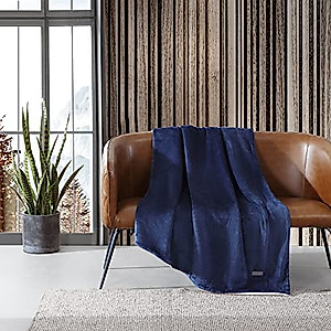 Eddie Bauer Ultra-Plush Collection Throw Blanket - Reversible Sherpa Fleece Cover, Soft & Cozy, Perfect for Bed or Couch, Twin, Blue