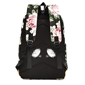 Girl College School Backpack, Women Vintage Work/Business/Travel Rucksack 14Inch Laptop Bag (Floral)
