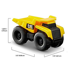 CAT Construction Toys, Little Machines 5pk Truck Toy Set, Includes Dump Truck, Front Loader, Bulldozer, Backhoe, and Excavator Vehicles with Moving Parts, Cake Toppers Ages 3+