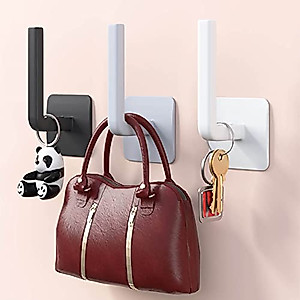 Meiliyizu L Shaped Storage Hook Wall Mounted Adhesive Hooks for Handbag Towel Keychain