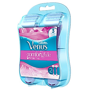 Gillette Venus ComfortGlide White Tea Scented Women's Disposable Razor, 2 Count