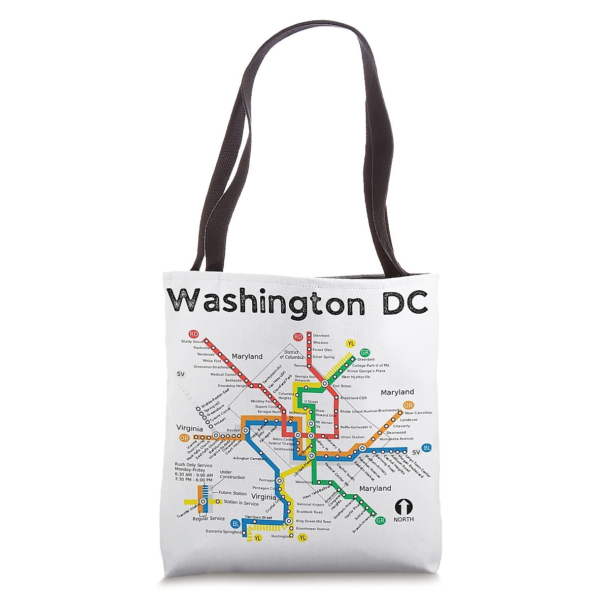 Subway System Washington DC Tote Bag