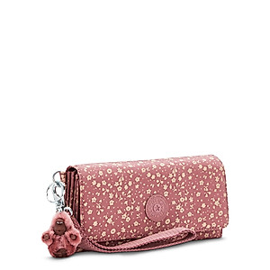 Kipling Rubi Large Printed Wristlet Wallet Bubbly Flowers Pink