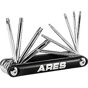 ARES 44000-10-Piece Tamper-Proof Folding Star Key Set - Sizes Include T-6 to T-30 - Corrosion-Resistant CR-V Steel Construction