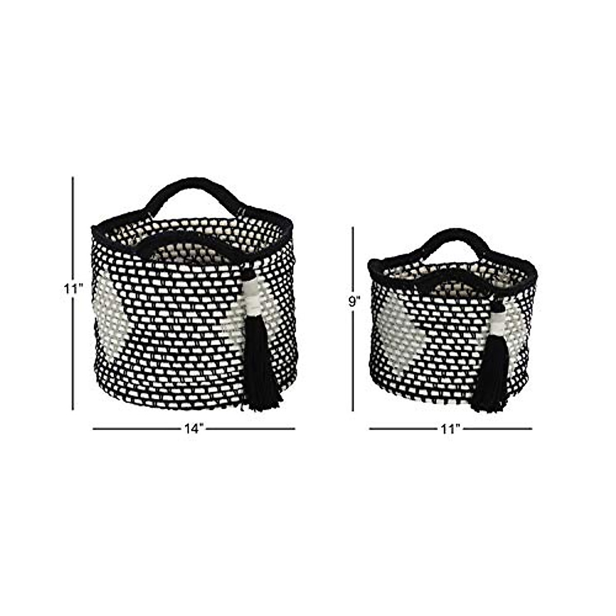 Deco 79 Storage Basket, S/2 11", 9" H, Black