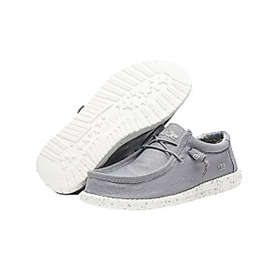 Hey Dude Men's Wally Stretch Iron Size 8 | Men’s Shoes | Men's Lace Up Loafers | Comfortable & Light-Weight