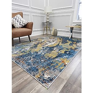 CosmoLiving Manhattan Collection Area Rug, 8' x 10', Gray Glitter