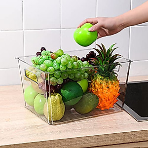 VOMOSI Large Clear Plastic Storage Bins with Lids - 6 Pack Stackable Bins for Pantry Organization, Office, and Bathroom Kitchen