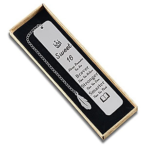 Sweet 16 Sixteen 16th Birthday Gifts Ideas for Girl Sister Daughter Granddaughter Niece Book Lovers Readers Metal Bookmarks for Christmas Graduation Thanksgiving